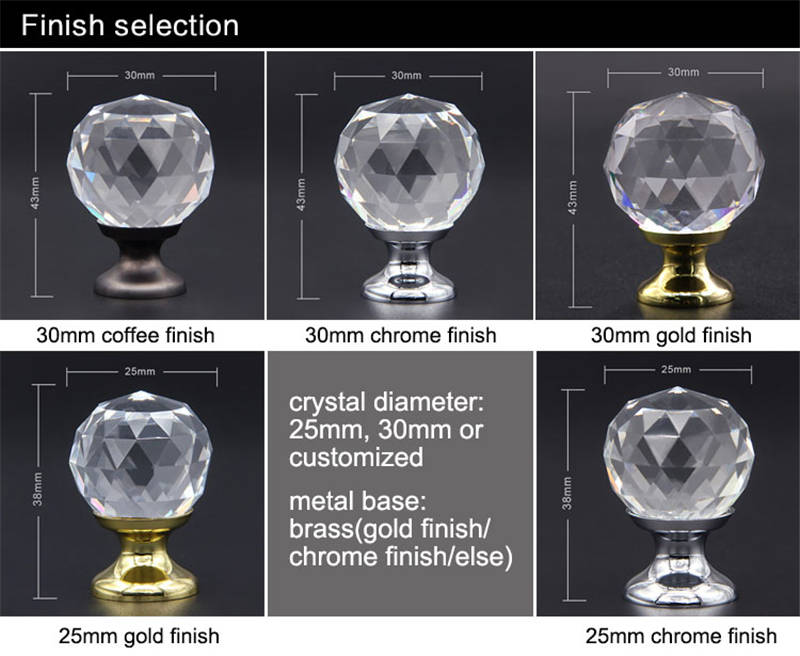 Clear glass knobs cabinet hardware | crystal knob factory